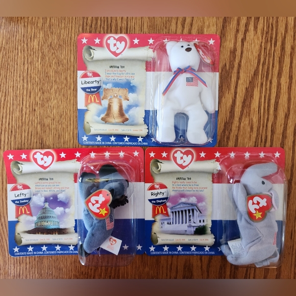 Ty | Toys | Mcdonalds 200 Ty Teenie Beanie Babies American Trio Set Of ...